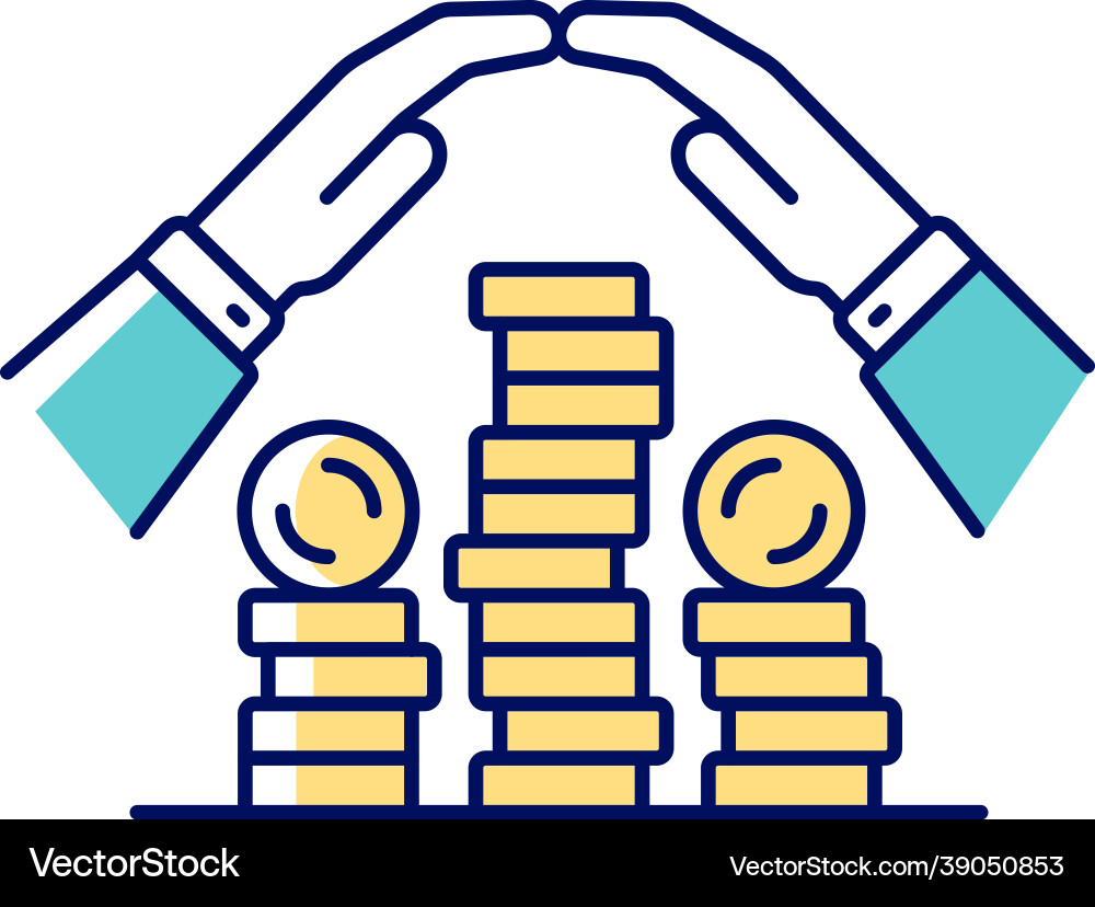 Savings rgb color icon Royalty Free Vector Image