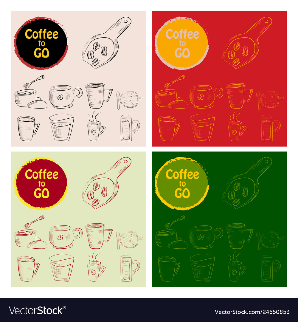 Set of doodle hand drawn sketches isolated Vector Image