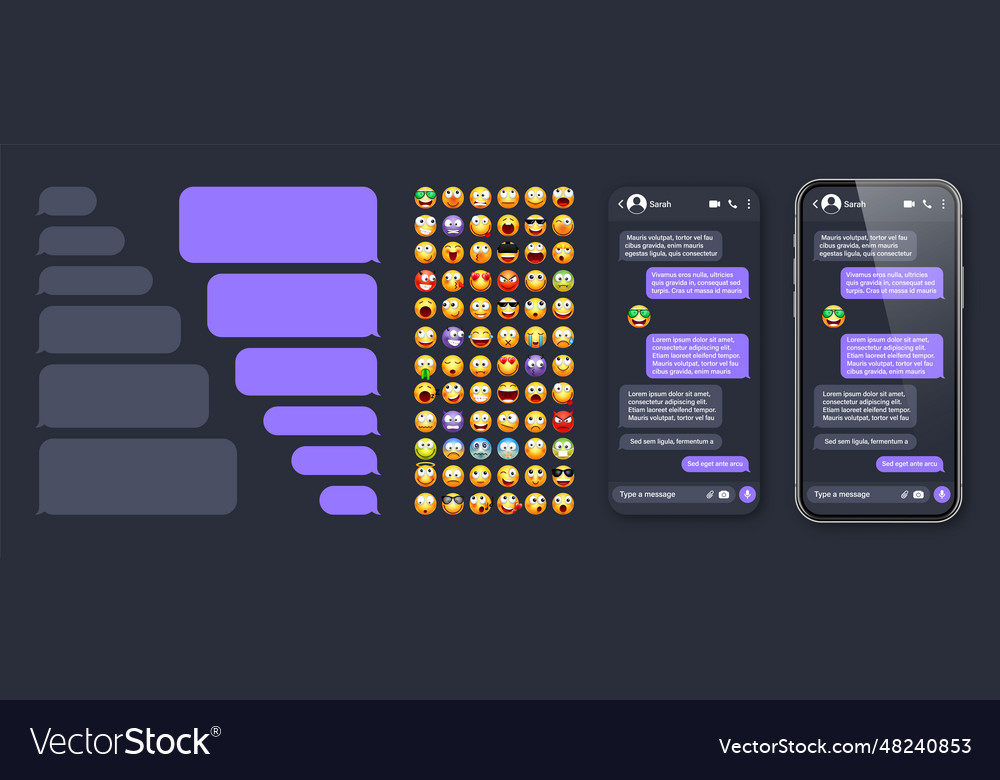 Smartphone messaging app user interface Royalty Free Vector Smartphone messaging app user interface Royalty Free Vector