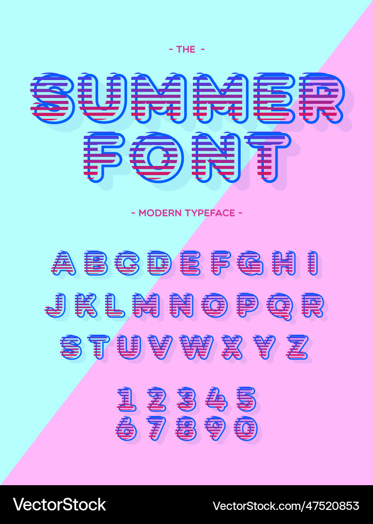 Summer font colorful style modern Royalty Free Vector Image