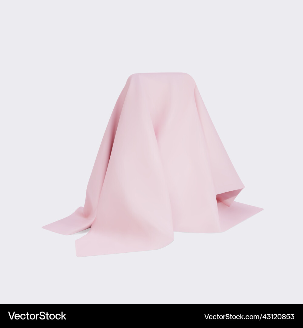 Surprise in 3d - an object hidden under the silk Vector Image