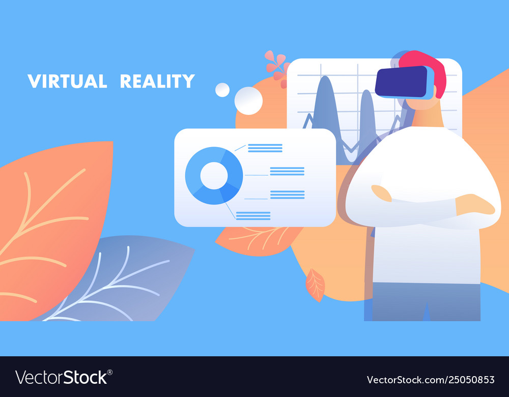 Virtual reality presentation report Royalty Free Vector