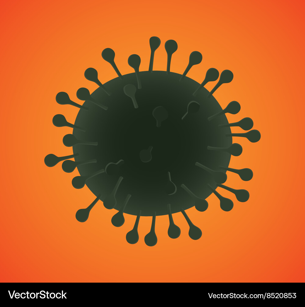 Virus isolated symbol sign with orange background Vector Image