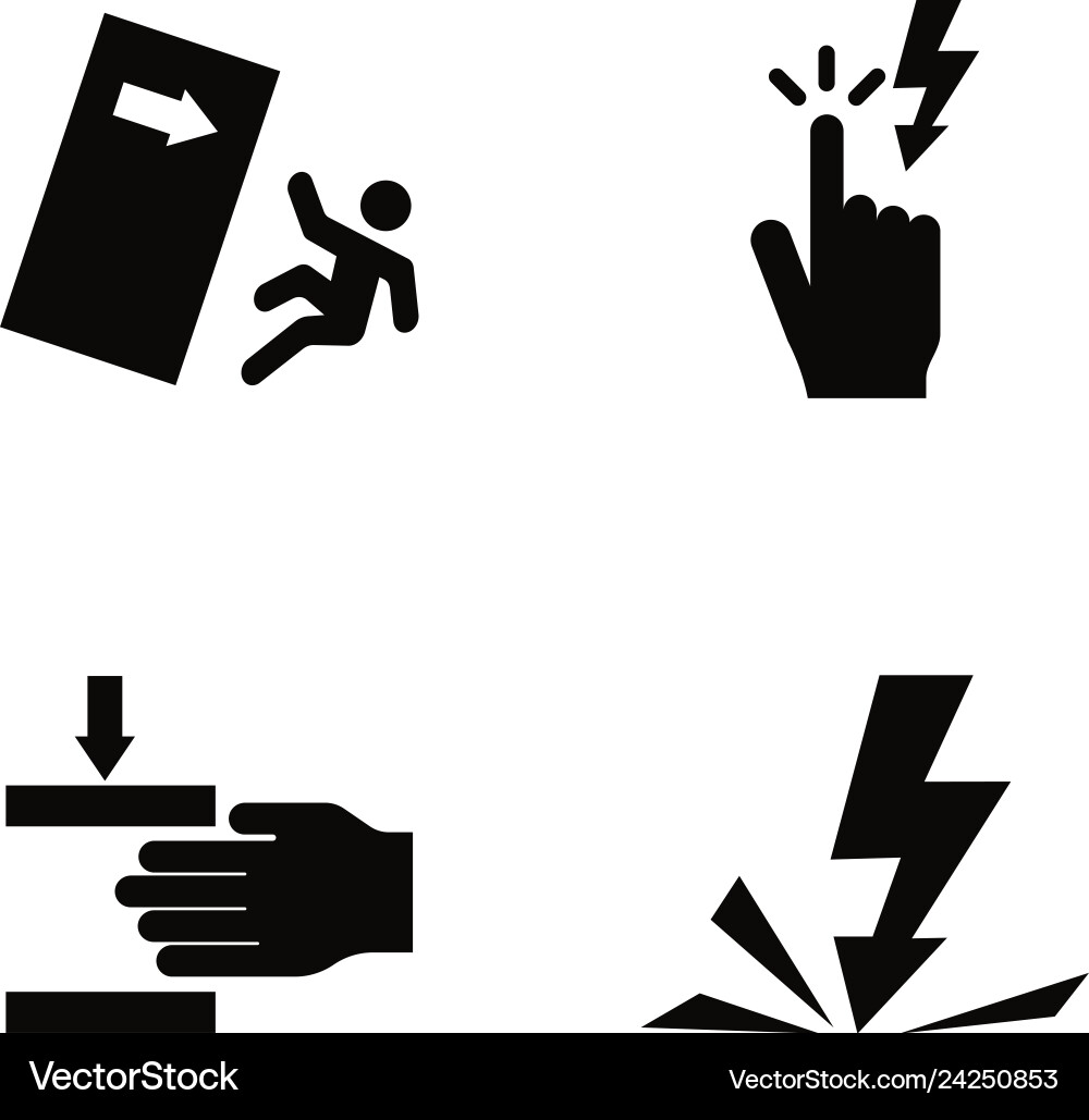 Warning signs danger simple related icons Vector Image