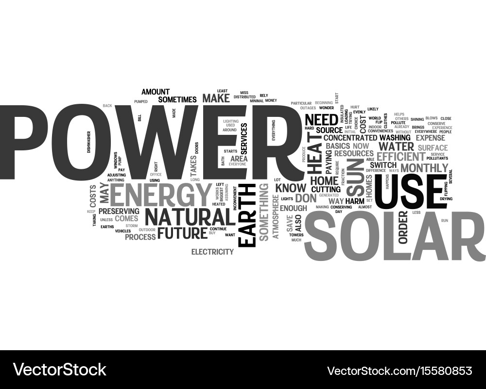 What you need to know about solar power text word Vector Image