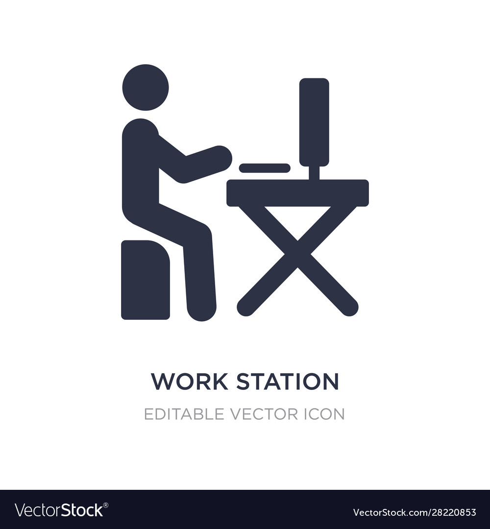 Work station icon on white background simple Vector Image