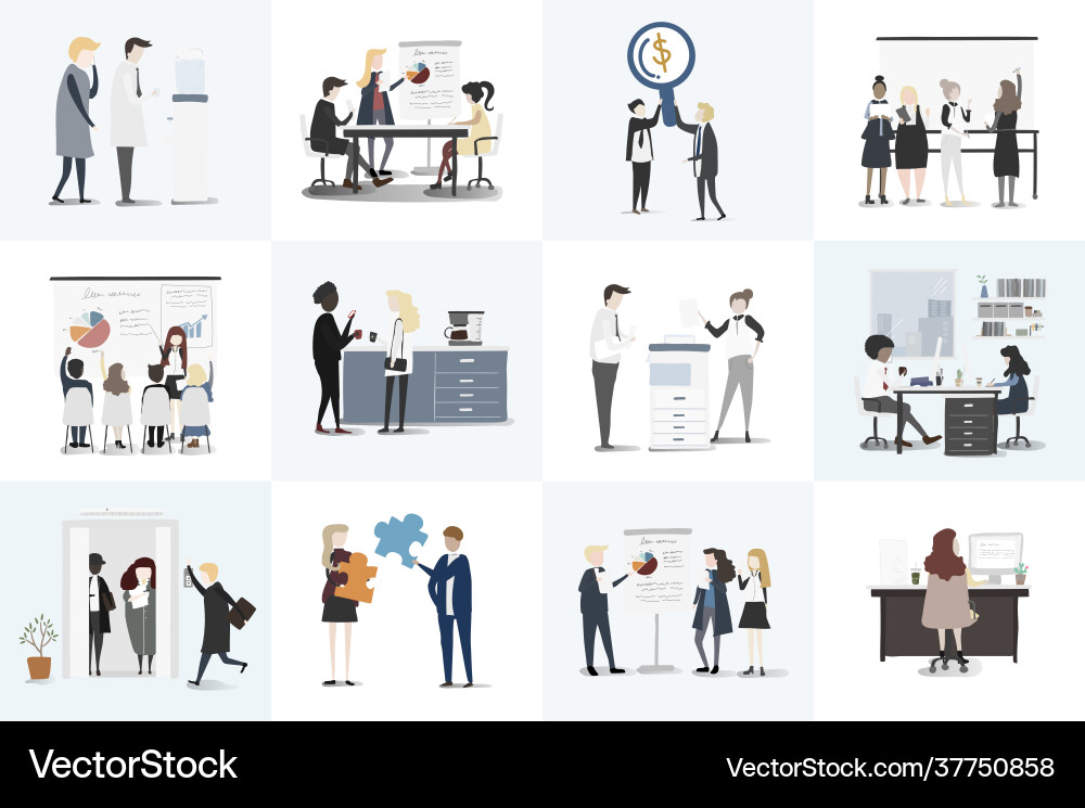 Collection business people Royalty Free Vector Image