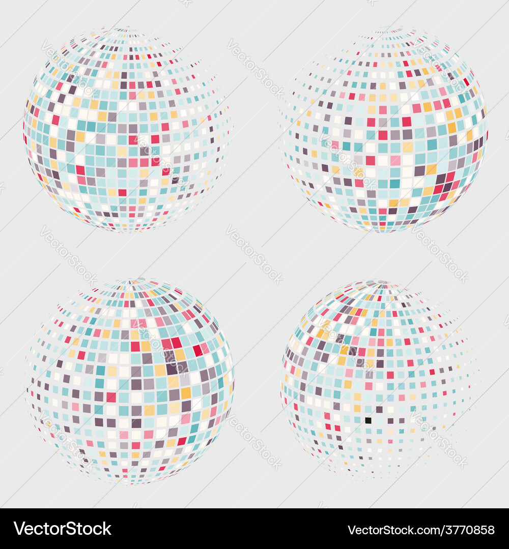 Collection of halftone sphere logo template Vector Image