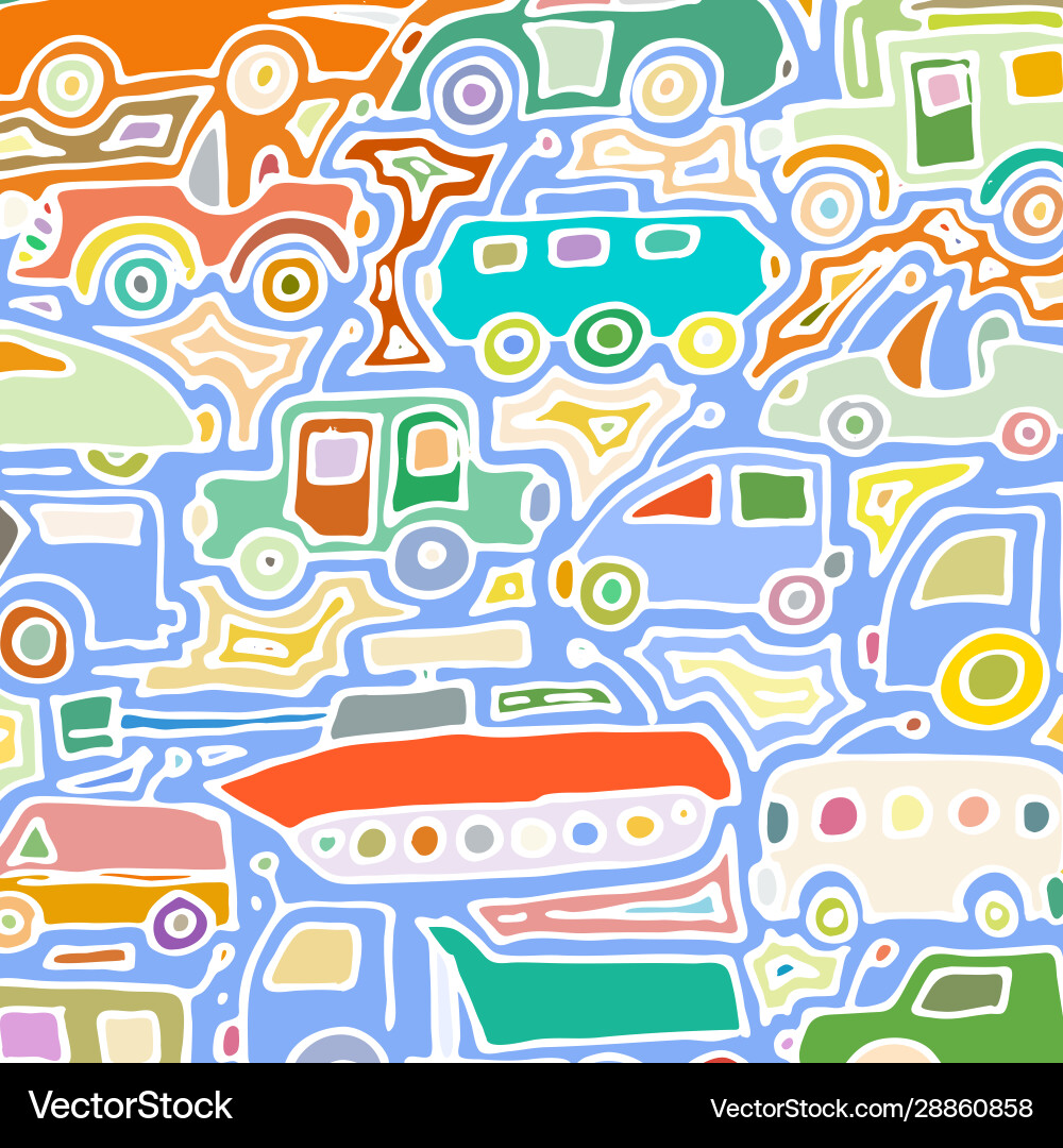 Color auto pattern doodle lines colorful grunge Vector Image