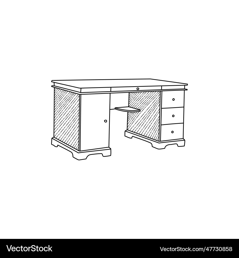 Computer desk icon furniture design template Vector Image