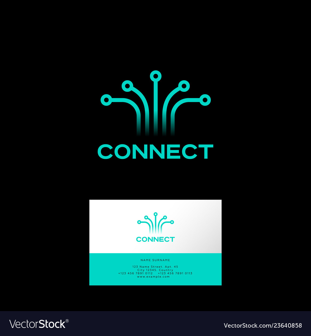 Connect logo web ui icon technology internet Vector Image