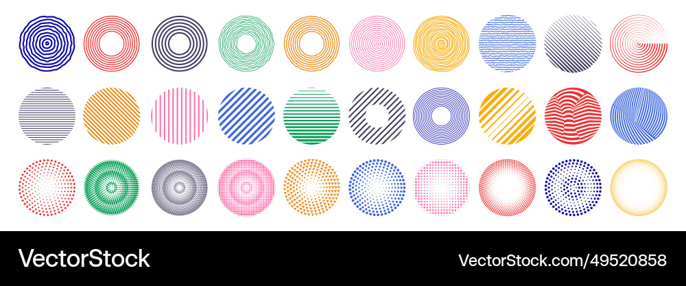 Cool y2k geometric circle shapes collection Vector Image