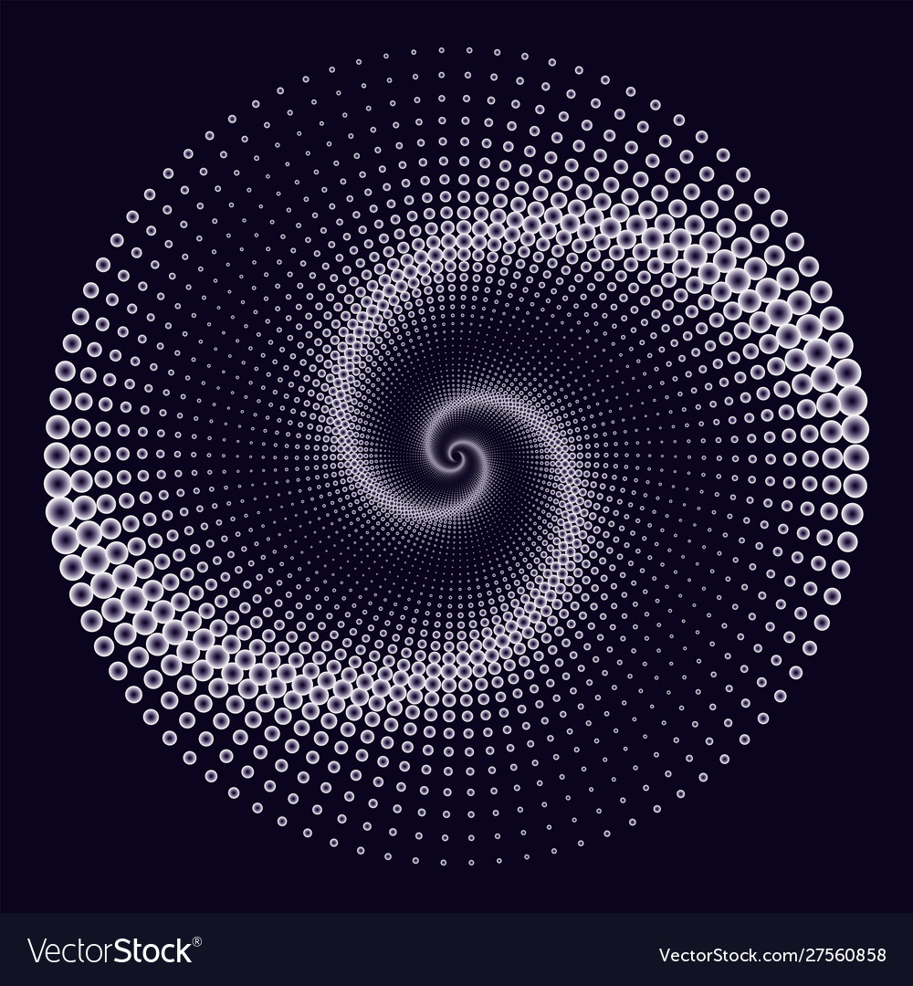 Dotted halftone spiral pattern or texture Vector Image
