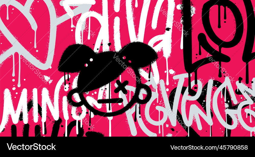 Emo urban typography hipster street art graffiti Vector Image