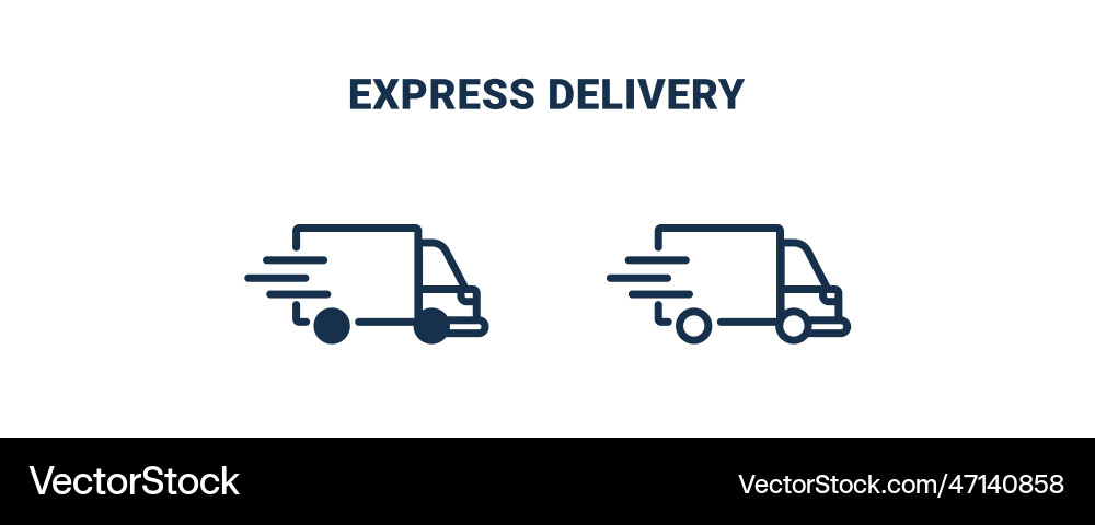 Express delivery icon outline and filled Vector Image