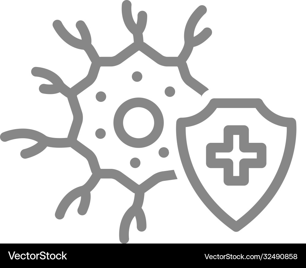 Healthy neuron line icon treatment first aid Vector Image