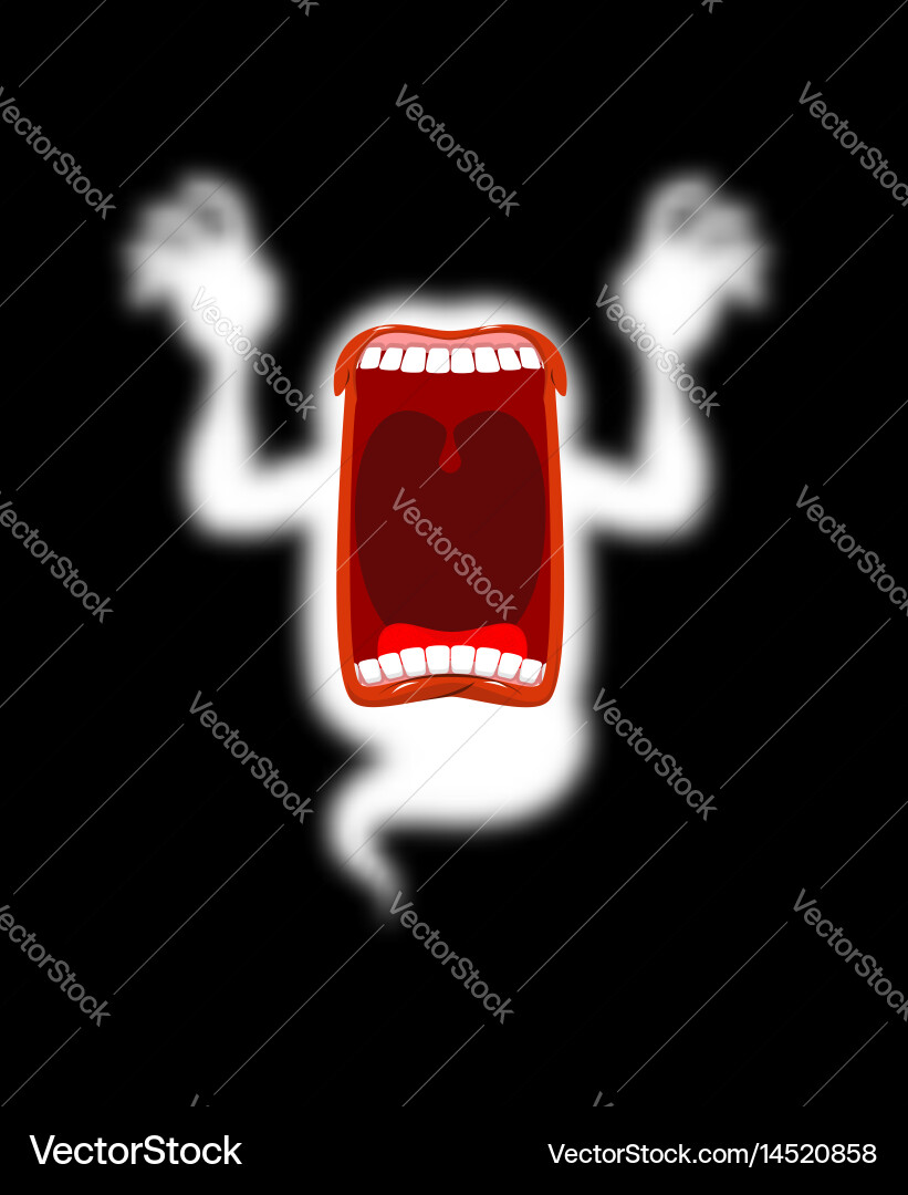 Hungry ghost scary spook horrible ghost Royalty Free Vector