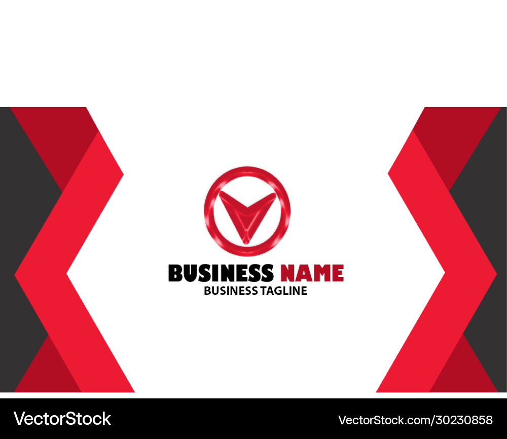 Red business card white background template Vector Image