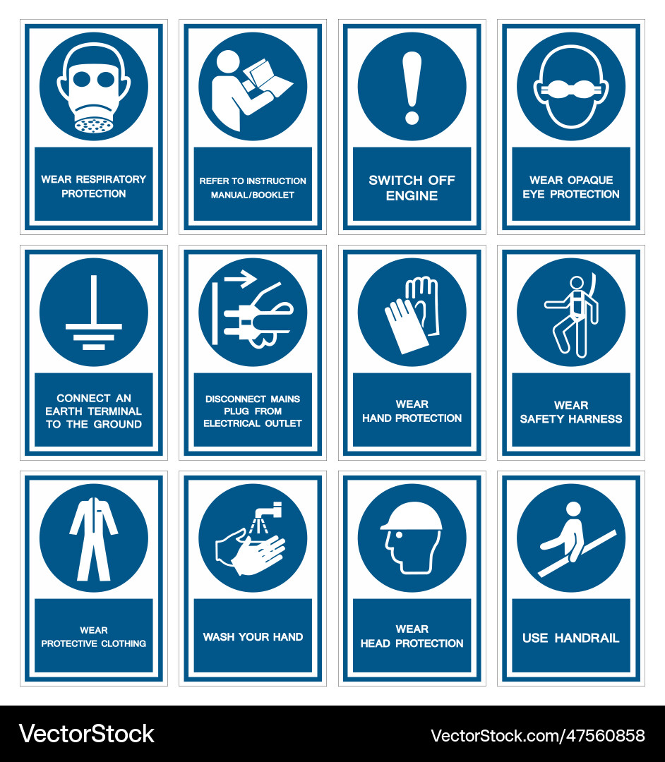 Safety ppe must be worn sign isolate on white Vector Image