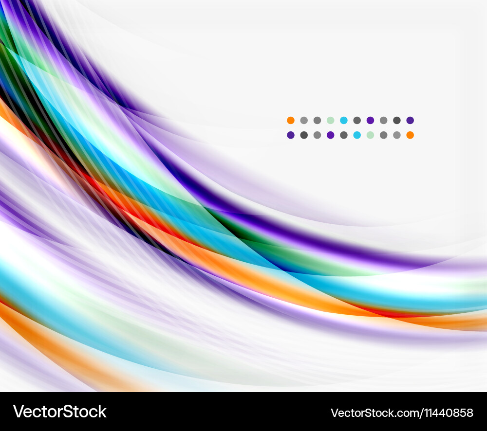 Smooth colorful line on white wave abstract Vector Image