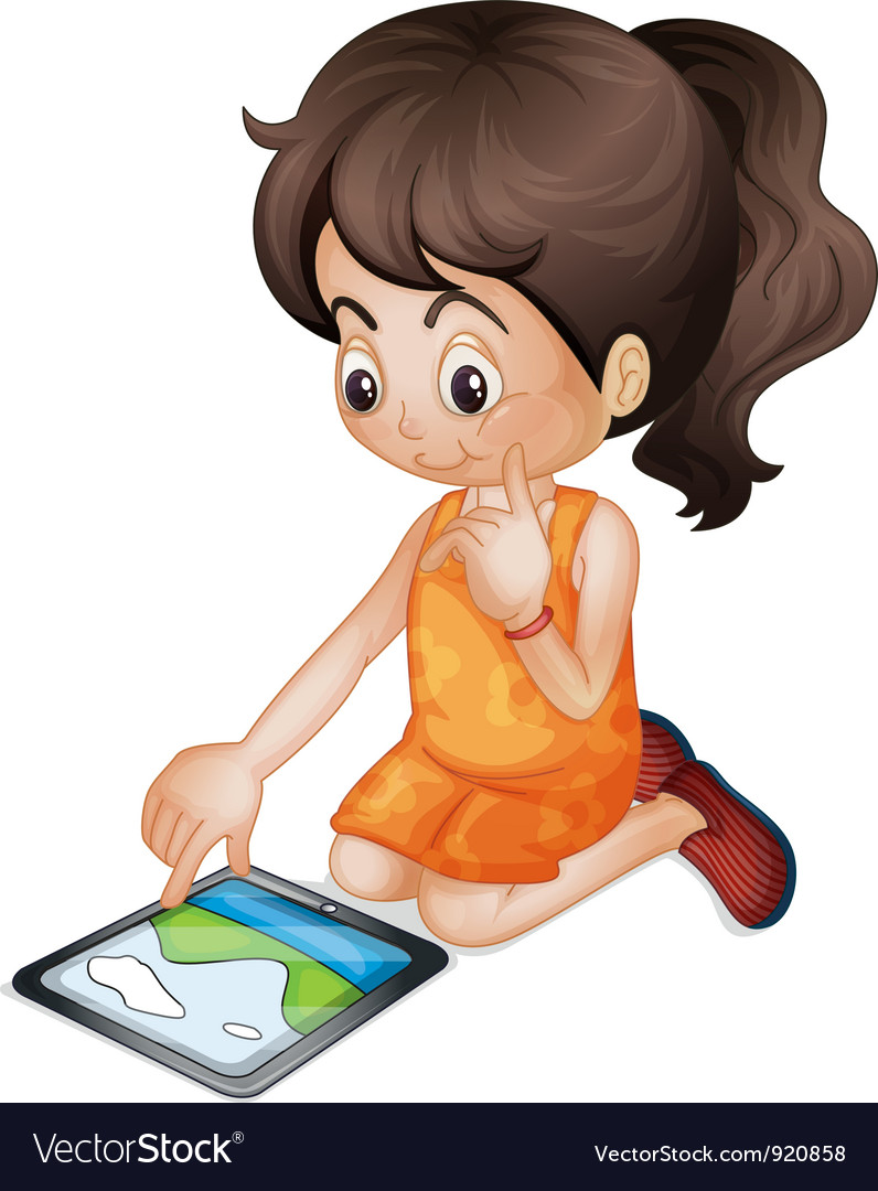 Using a tablet pc Royalty Free Vector Image - VectorStock