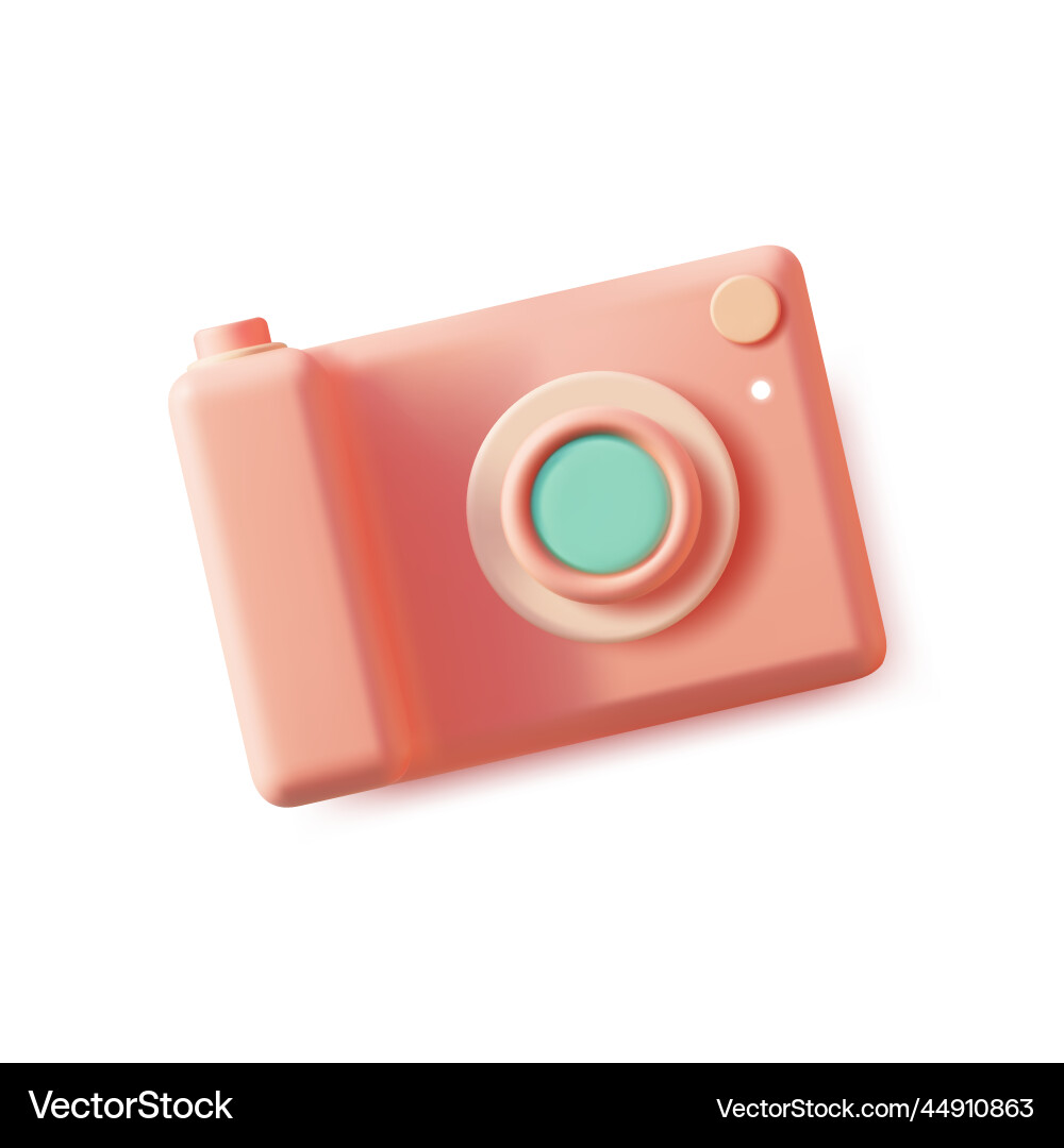 3d photo camera plasticine cartoon style Vector Image