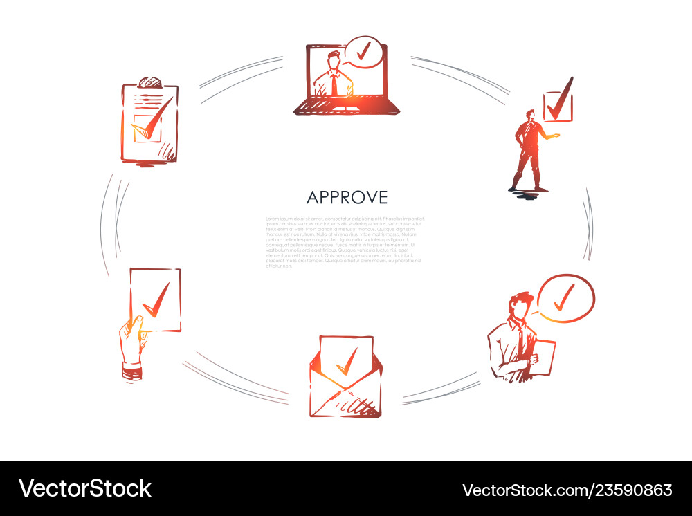 Approve - envelope elections choice politician Vector Image