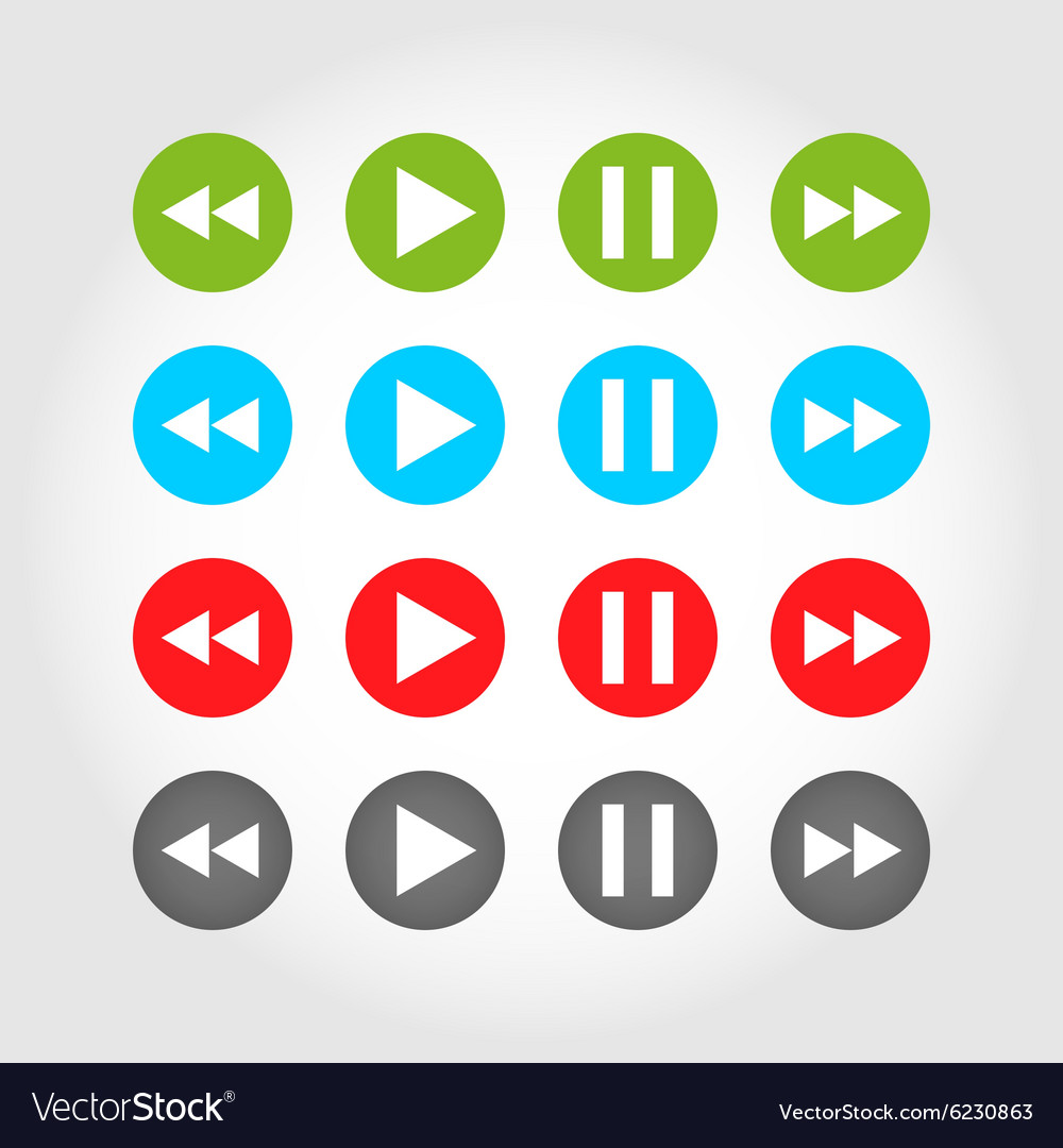 Button set for player Royalty Free Vector Image