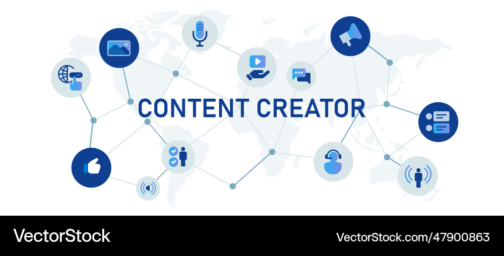 Content creator concept of video multimedia video Vector Image