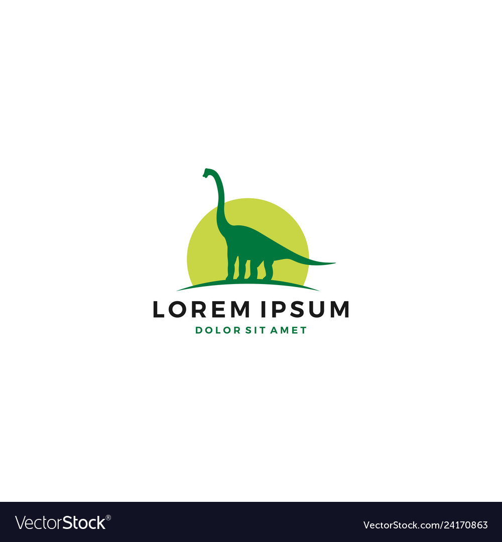 Cute dino dinosaur dinosaurus brontosaurus logo Vector Image