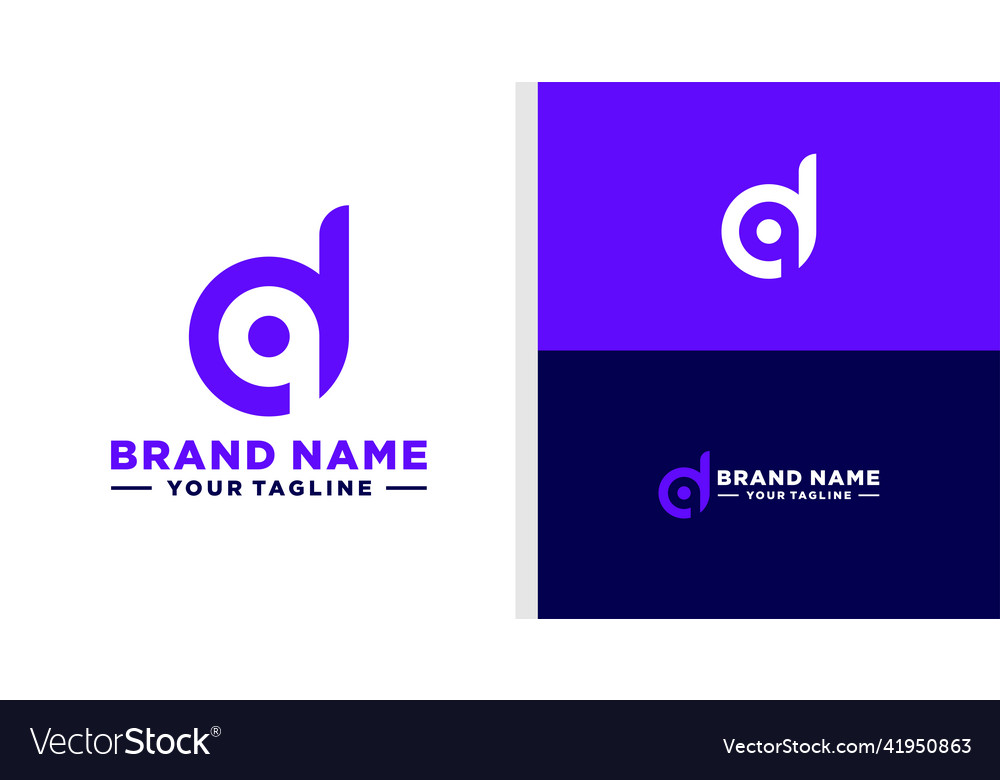 Dq logo monogram lowercase editable Royalty Free Vector