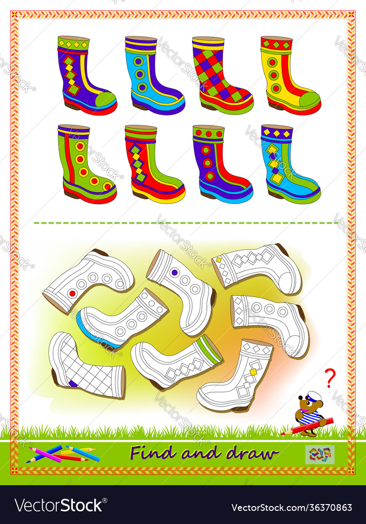 Educational game for kids find pairs for all Vector Image