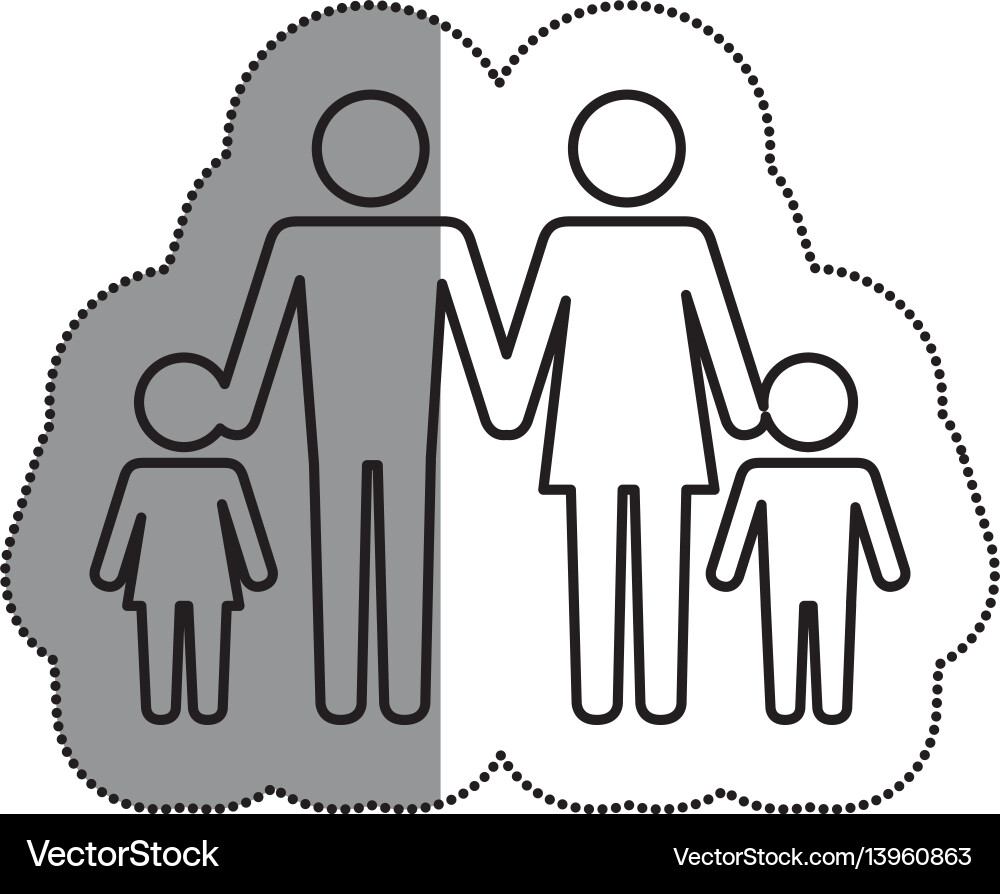 Family silhouette isolated icon Royalty Free Vector Image