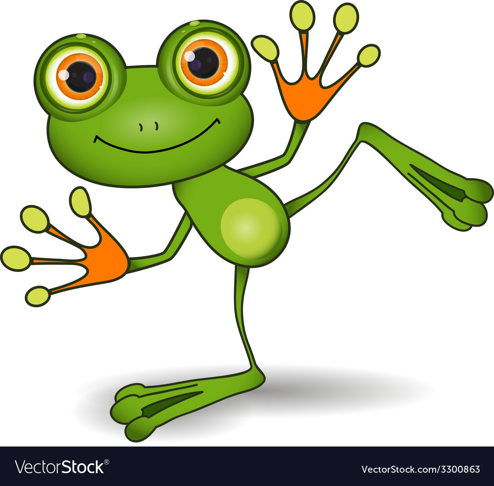 Green frog Royalty Free Vector Image - VectorStock