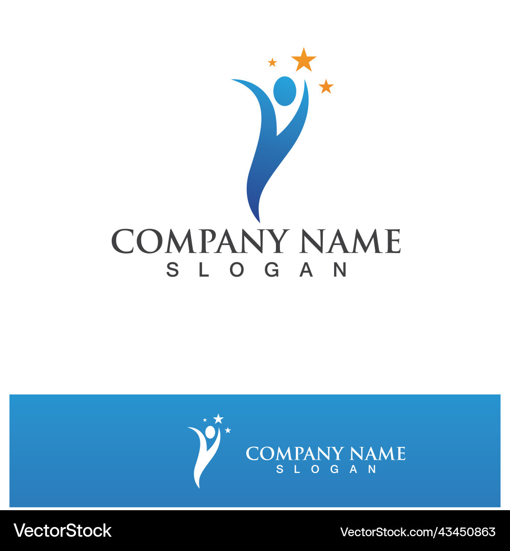 Health people logo design template Royalty Free Vector Image