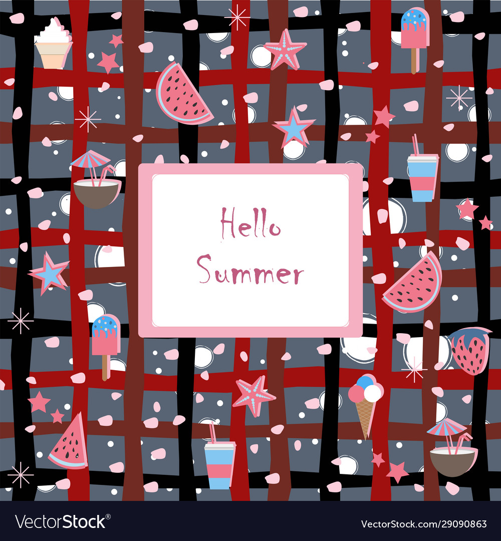 Hello summer seamless pattern Royalty Free Vector Image