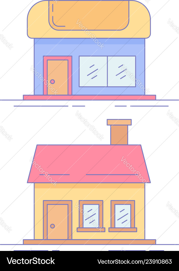 Home market line icon or logo Royalty Free Vector Image