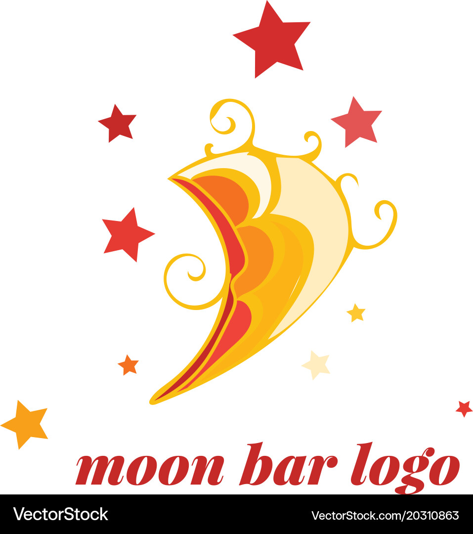 Moon logo for bar cafe as sign Royalty Free Vector Image