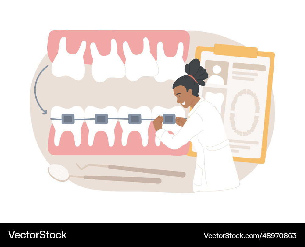 Orthodontic services isolated concept Royalty Free Vector