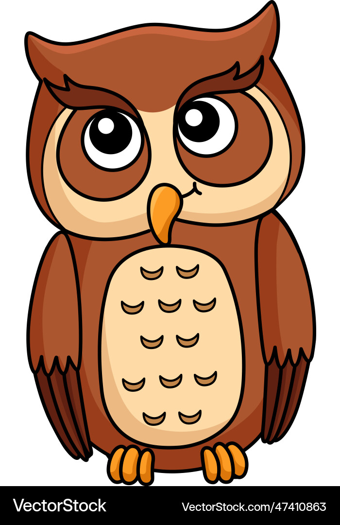 Owl cartoon colored clipart Royalty Free Vector Image