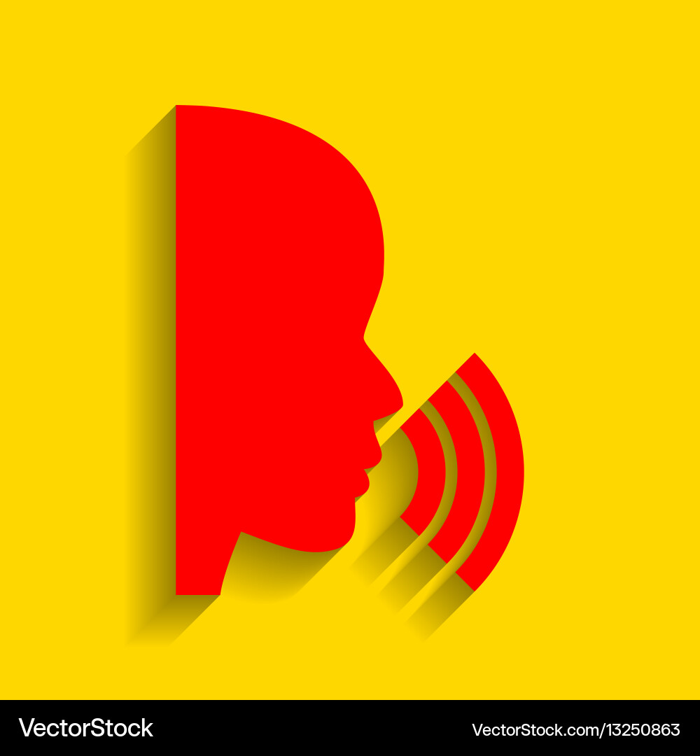 People speaking or singing sign red icon Vector Image