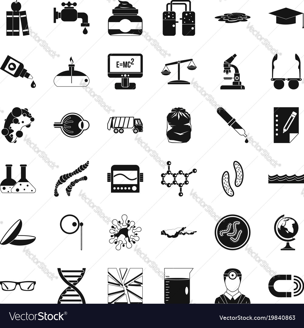 Pro technical icons set simple style Royalty Free Vector