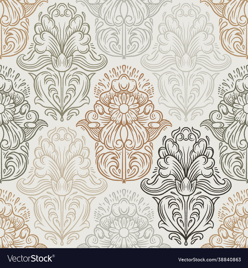 Retro seamless pattern nostalgic ornament Vector Image Retro seamless pattern nostalgic ornament Vector Image