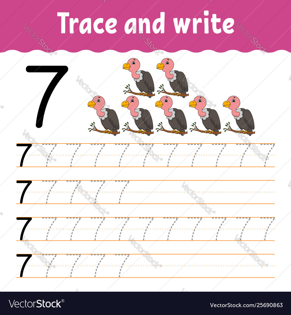 Trace and write handwriting practice learning Vector Image