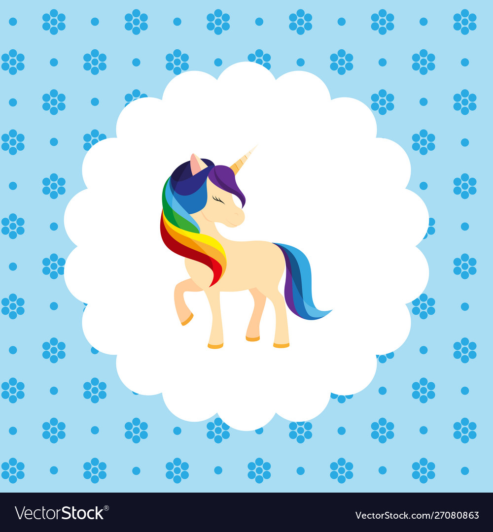 Unicorn rainbow mane flat Royalty Free Vector Image