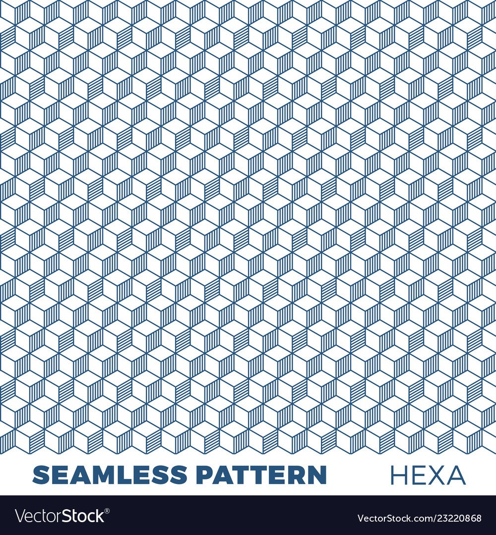 Abstract 3d Isometric Striped Cubes Geometric Vector Image