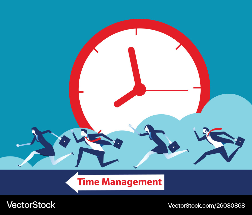 Business team and time management concept Vector Image