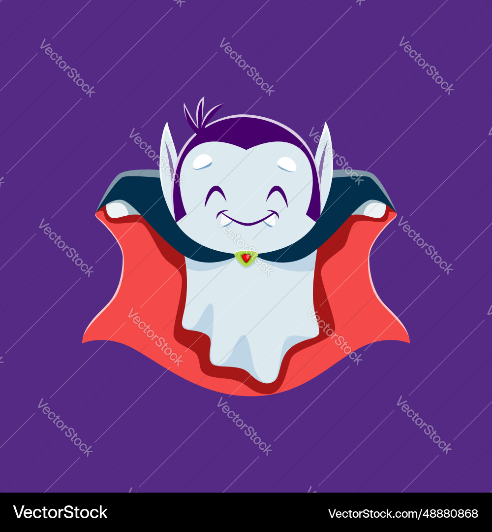 Cartoon kawaii halloween ghost vampire character Vector Image