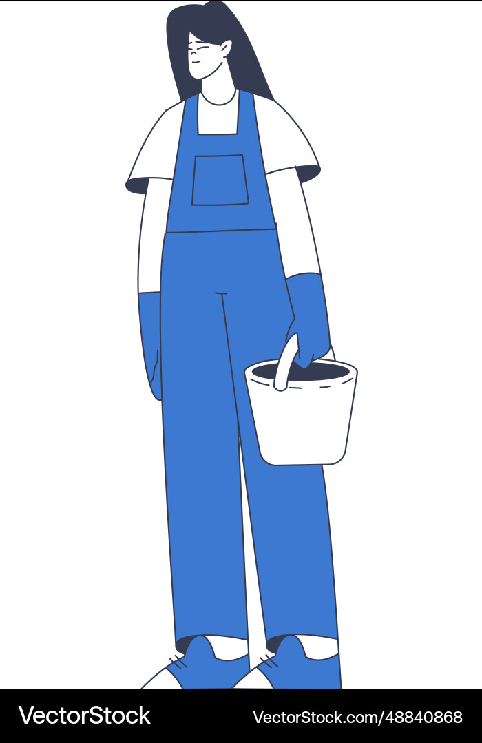 Cleaning service with professional woman worker Vector Image