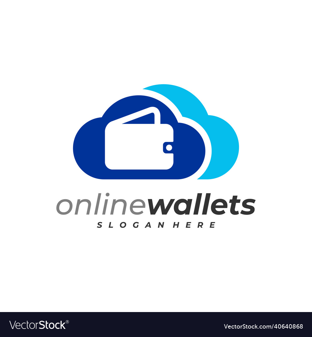 Cloud wallets logo template creative Royalty Free Vector